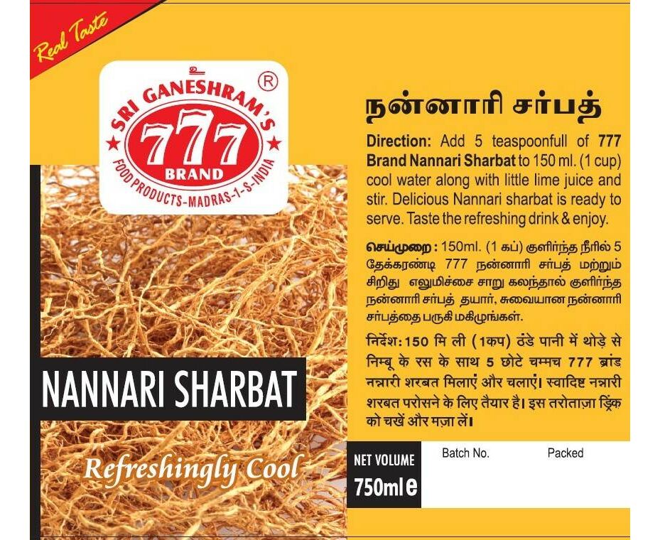 777 Rose Sharbat 750Ml